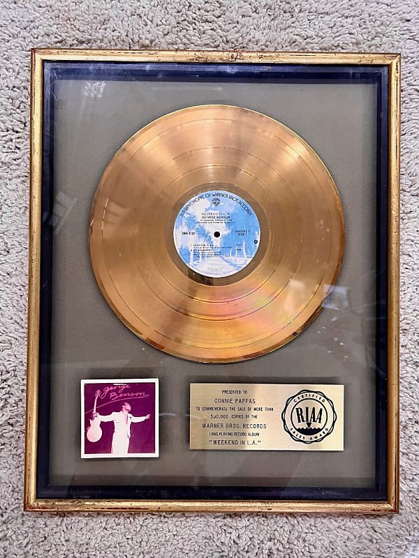 Actual RIAA "Weekend in L.A." Gold Record George Benson | Reverb