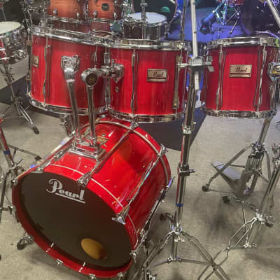 Pearl MLX 5 piece drum set /hardware 1995 - Sequoia Red | Reverb