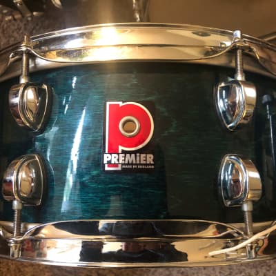 Premier XPK 5x14 snare drum 1990s Turquoise | Reverb