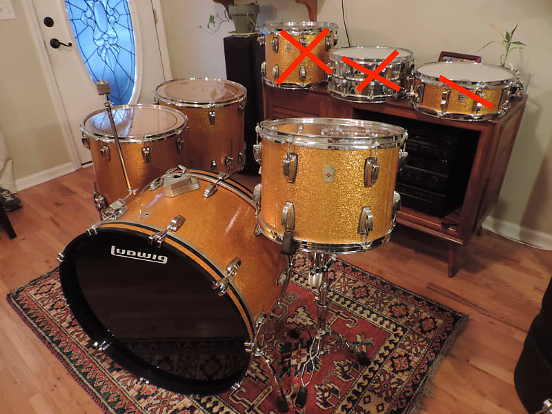 Ludwig Classic John Bonham Drum Set Kit 26 bass drum, 14 rack | Reverb