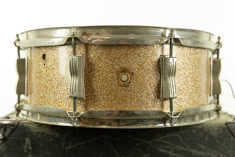 1960s Ludwig 5x14 Champagne Sparkle Jazz Festival Snare Drum | Reverb