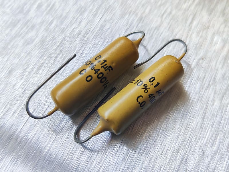 2x NOS Philips Mustard 100nF (0.1uF) 400V Capacitors for | Reverb UK