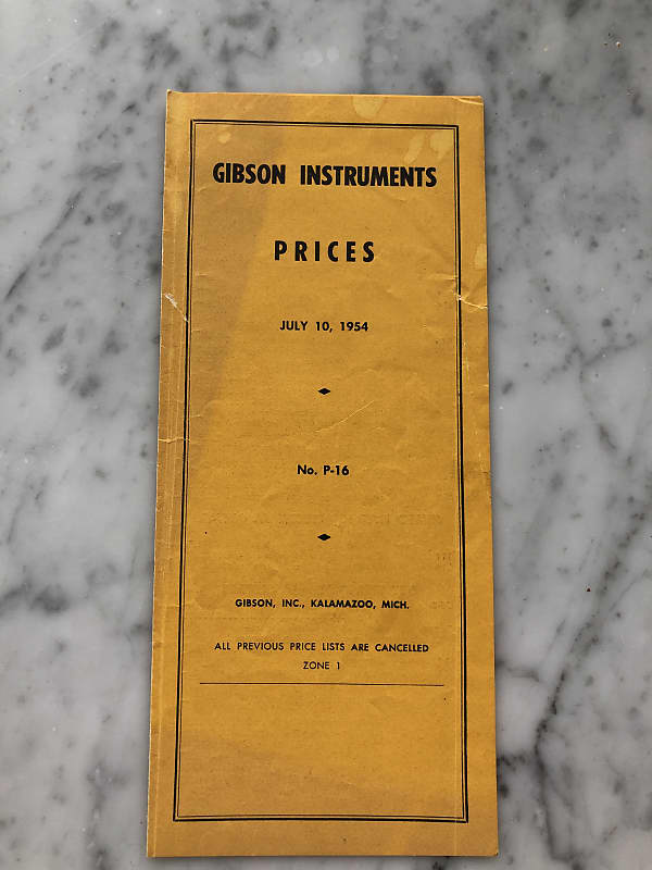 1954 Gibson Price list Vintage Catalog Les Paul Brochure Case | Reverb