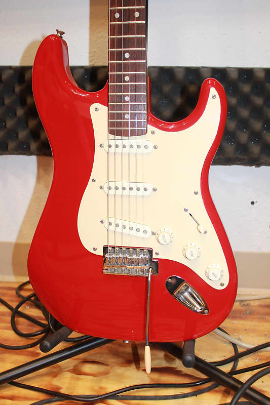 Fernandes Red Solid Body Electric Guitar (used) | Reverb