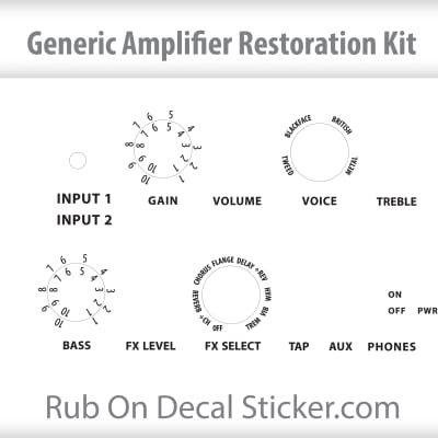 Generic Amplifier Restoration Kit - Rub on Transfer Decal - a | Reverb