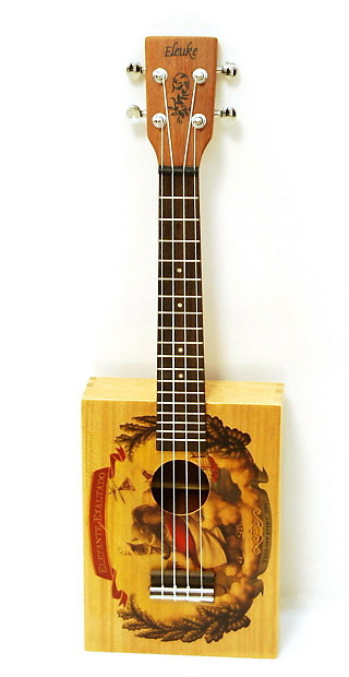 Eleuke Cigar Box Concert Ukulele Maple Body Rosewood | Reverb