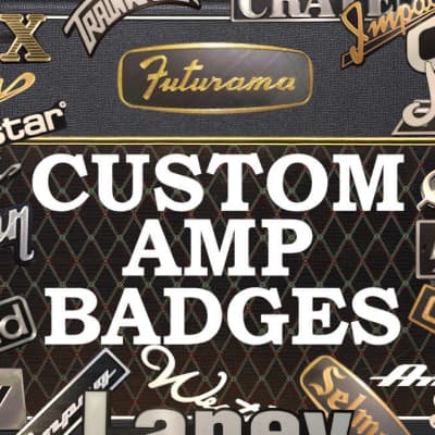 Custom Amplifier Badges Emblems Amp Cab Logo Sign Text in | Reverb