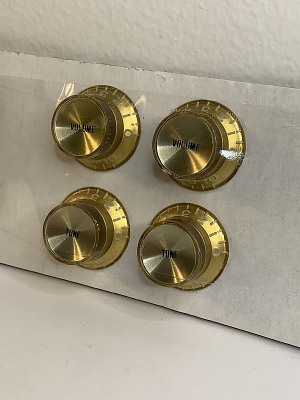 1960s Era Gibson Gold Reflector Knobs |Volume&Tone|Set of | Reverb