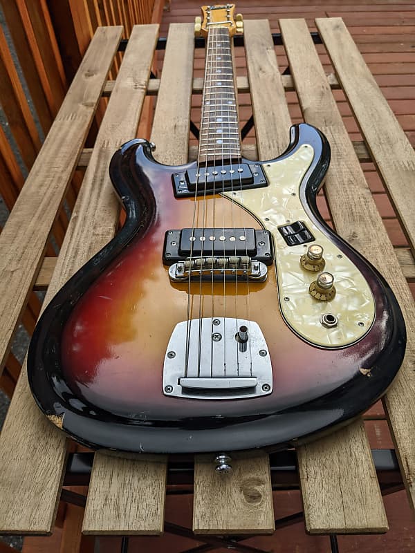 Univox Hi-Flier Phase 1 - Sunburst w/ MOP Pickguard | Reverb