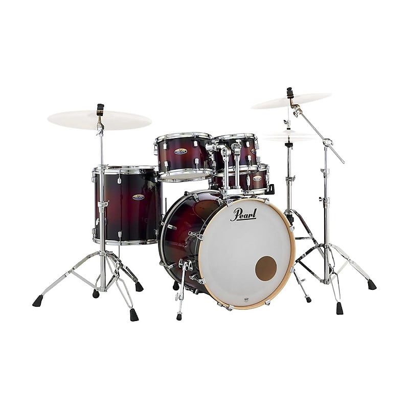 Pearl Decade 22 Inch Drum Kit with Hardware in Gloss Deep Red | Reverb