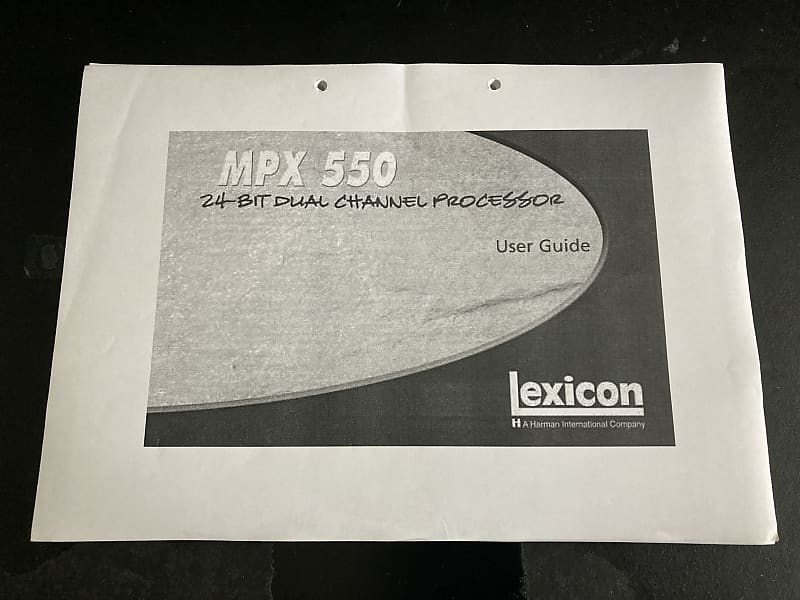 Lexicon MPX550 | Owners Manual with Ring Binder | Reverb UK