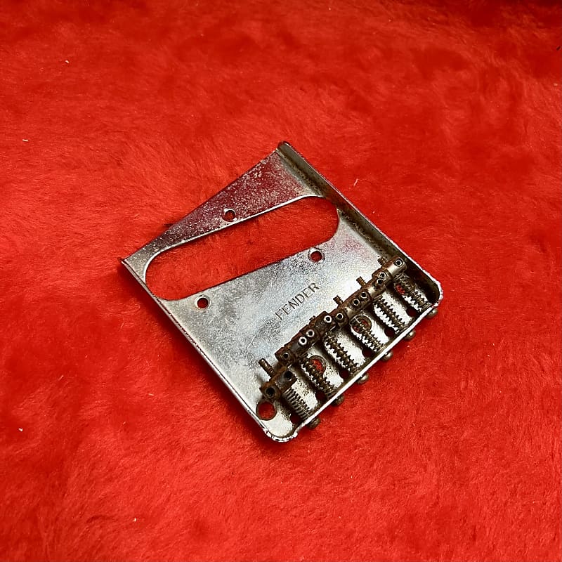 Fender Telecaster Ashtray bridge c 1975 Chrome six saddle | Reverb