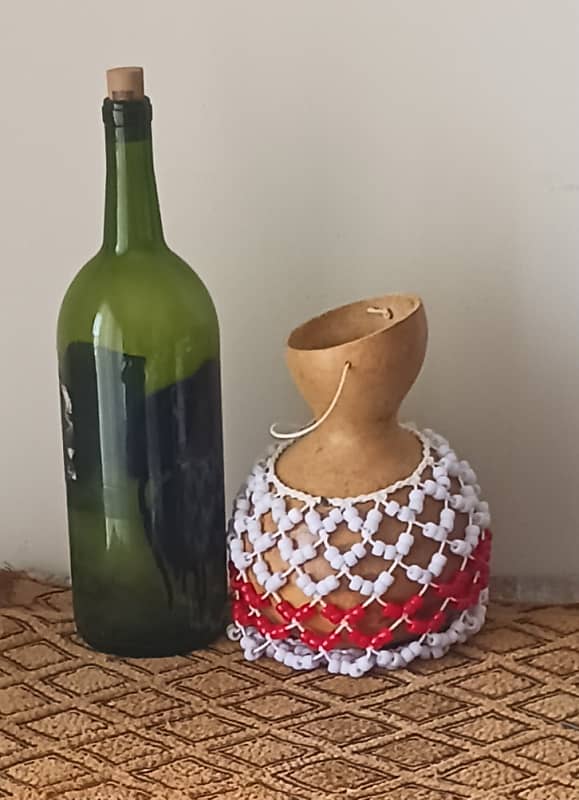 Sekere (small Yoruba-style netted gourd rattle) | Reverb