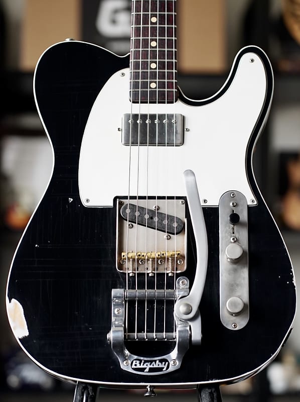 TMG Gatton Relic'd Black 5A Flamed Neck TMG 52 Bridge & | Reverb