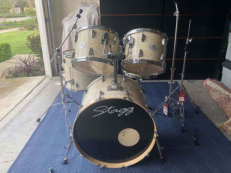 5 Piece Stagg Drum Set w/ Cymbal Stands (Brand New) | Reverb