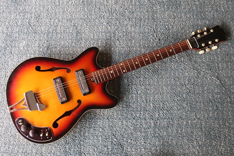 Vintage 1960s Teisco 2 PU 335 Guitar Body Sunburst EZ Project | Reverb