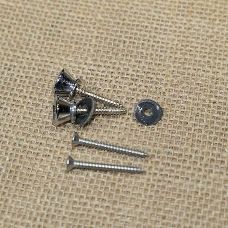 Strap Buttons Chrome, Genuine 2000 Squier Stratocaster Same | Reverb