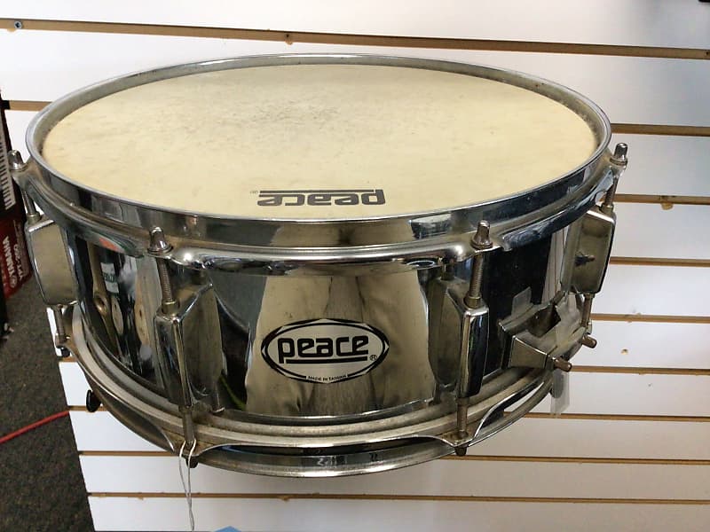 Vintage Peace 14” Silver Snare Drum | Reverb