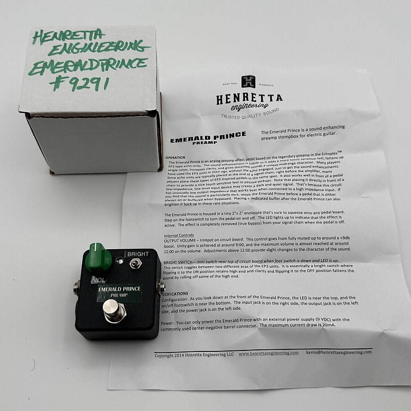 Henretta Engineering Emerald Prince Free Shipping | Reverb