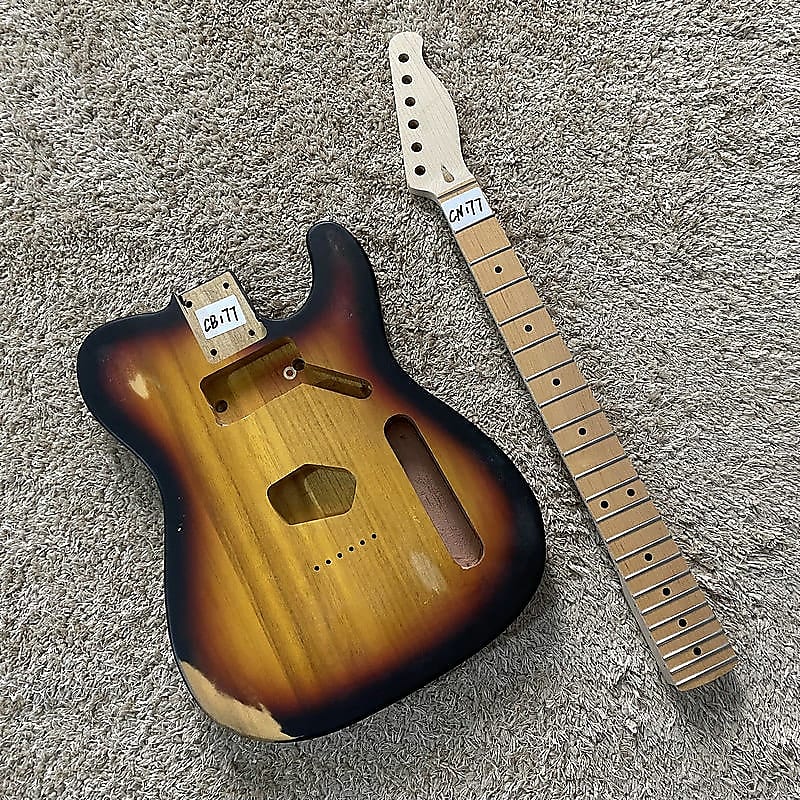 Tobacco Burst Paulonia Wood Telecaster Tele Style Body with | Reverb
