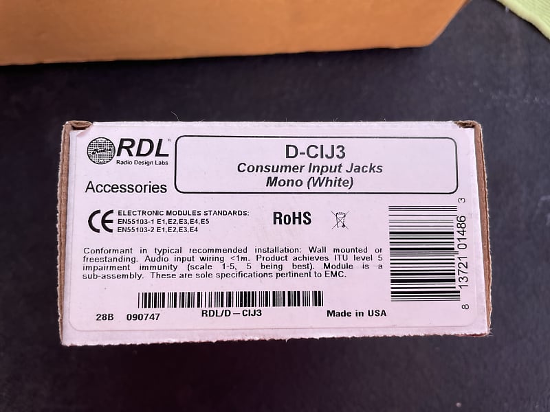 RDL D-CIJ3 Input Jacks Mono White RCA to Summed Mono out | Reverb