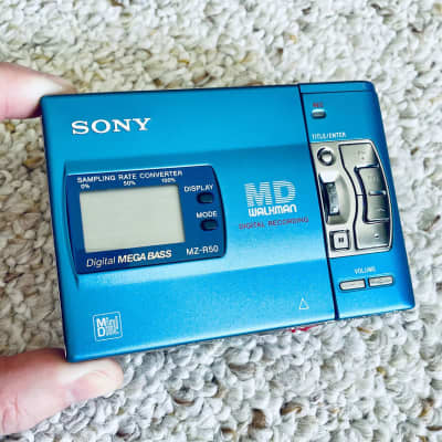[RARE] Sony MZ-R50 Walkman MiniDisc Player, Excellent Blue ! | Reverb