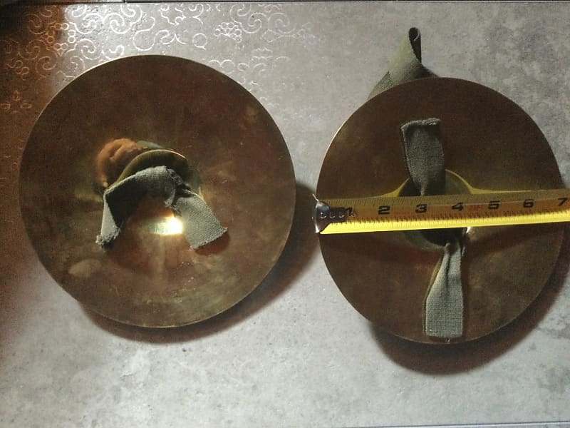 7" Mini Cymbals for effects manjeera hi hats marching parade | Reverb