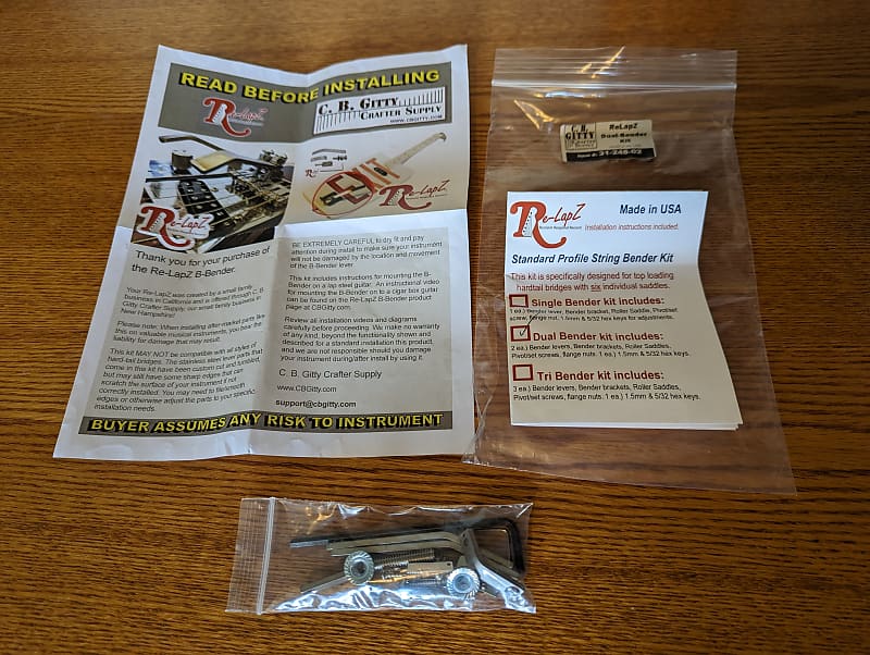 Re-LapZ B-Bender Palm Lever String Bending Kit Dual-Bender | Reverb