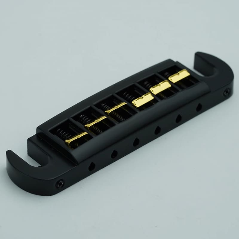 Black Guitar Wraparound Tune O Matic Tailpiece Bridge with | Reverb