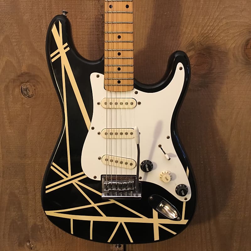 Hondo EVH Strat Style Vintage Electric Guitar Black | Reverb