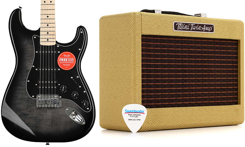 Squier Affinity Series Stratocaster Electric Guitar - Black | Reverb