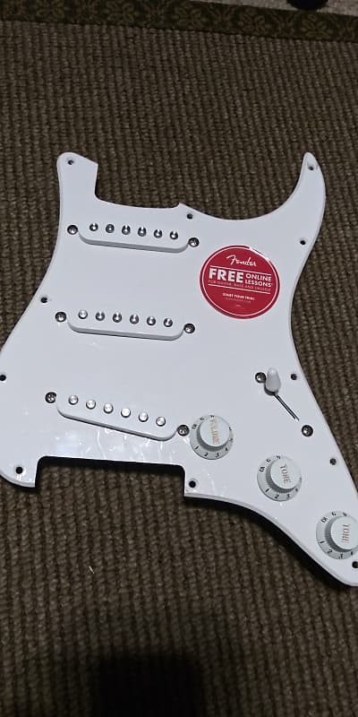 squier stratocaster loaded white pickguard new strat | Reverb