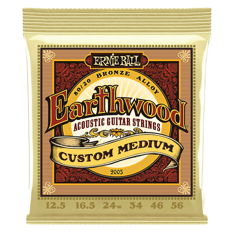 Ernie Ball Custom Medium Earthwood 80/20 Bronze Acoustic | Reverb