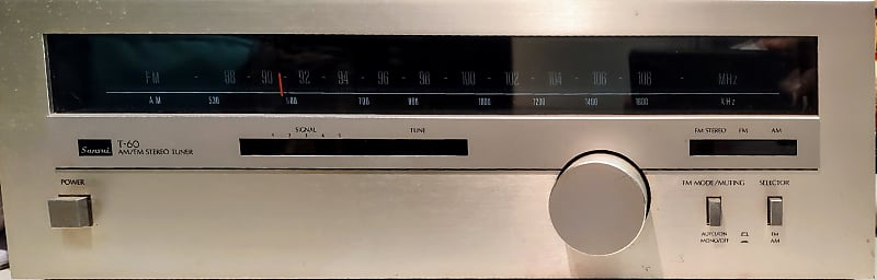 Sansui T-60 AM/FM Stereo Tuner T-60 1980 - Polished steel | Reverb