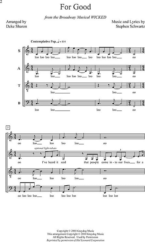 For Good - from Wicked | Reverb