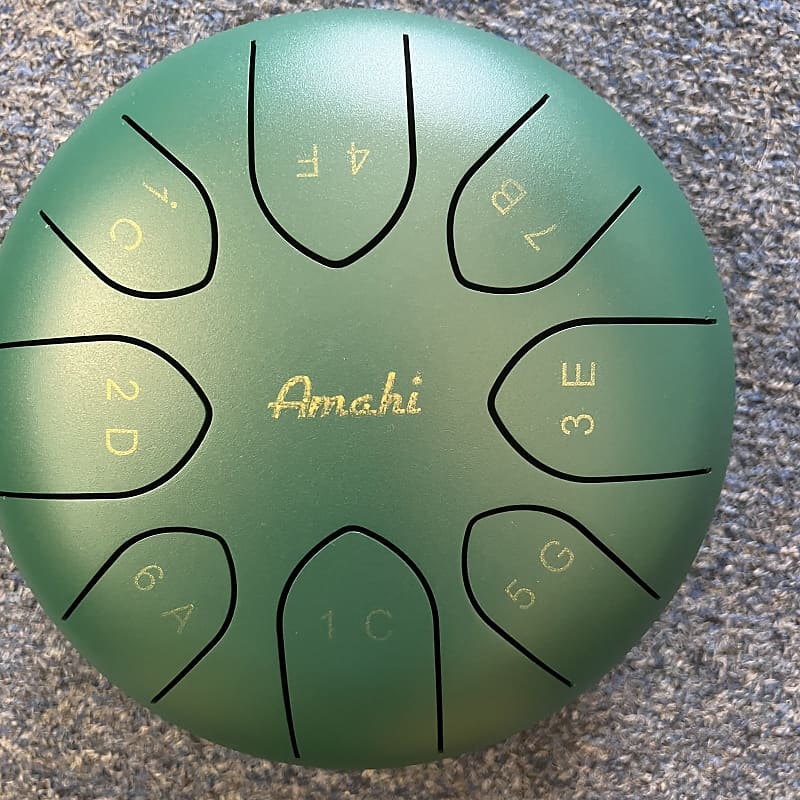 Amahi 8" Steel Tongue Drum – Green | Reverb