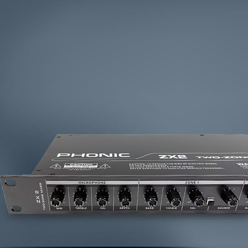 Phonic ZX-2 2 Zone Rack Mount Powered Mixer - New Old Stock | Reverb