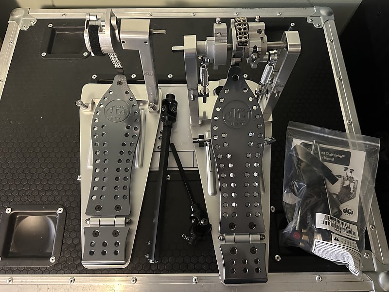 DW MFG Chain Drive Double Pedal - Chrome | Reverb