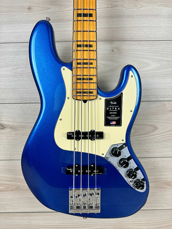Fender American Ultra Jazz Bass Maple Fingerboard, Cobra Blue | Reverb