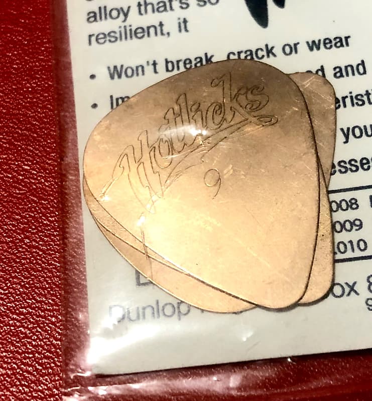 DUNLOP Hotlicks COPPER picks size .009, NOS 1980s, 1 unopened | Reverb