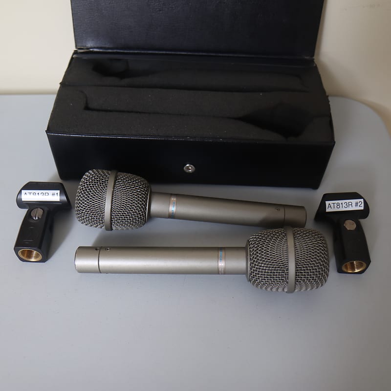 Audio-Technica AT813R microphone pair - vintage, early 1980s | Reverb