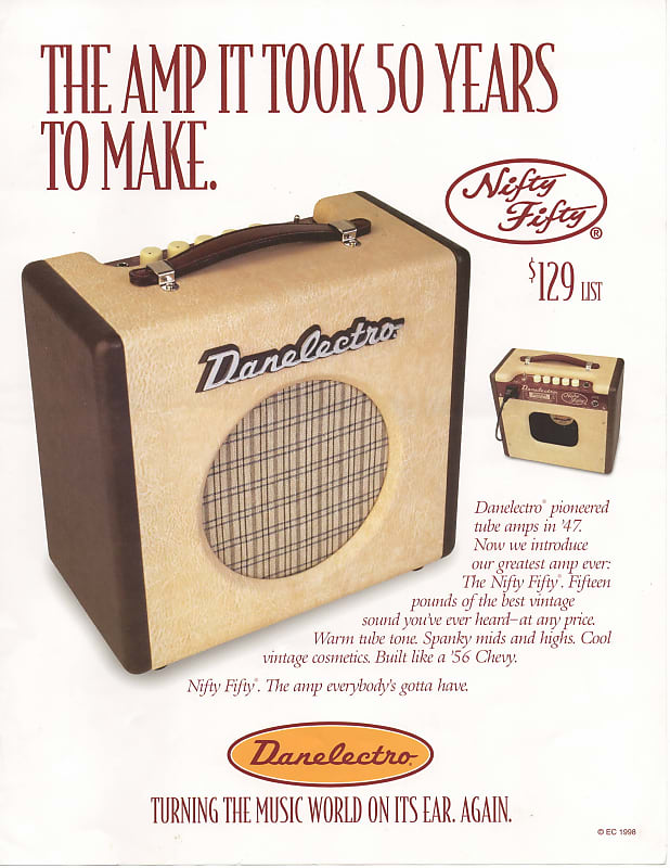 Danelectro- Nifty Fifty, promotional cut sheet, 1998 | Reverb