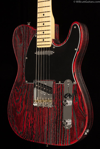 Fender Limited Edition Sandblasted Ash Telecaster Crimson Red | Reverb