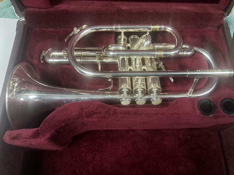 USED Besson BE928 silver plated cornet outfit | Reverb