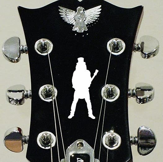 Slash Guns Figure Sticker White Guitar Headstock Stickers | Reverb