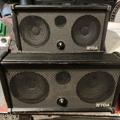TOA Speaker Monitors SM-60 Stage Monitor Speakers w/ stands | Reverb