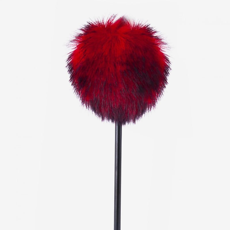 Furry Kick Beater, Red, Black Shaft, 8.5" Total length | Reverb