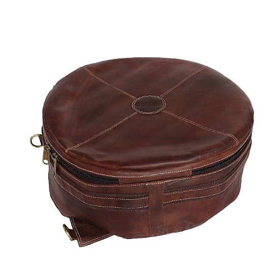 Leather 14 x 5.5" Inch Snare Drum Bag Backpack Case Shoulder | Reverb