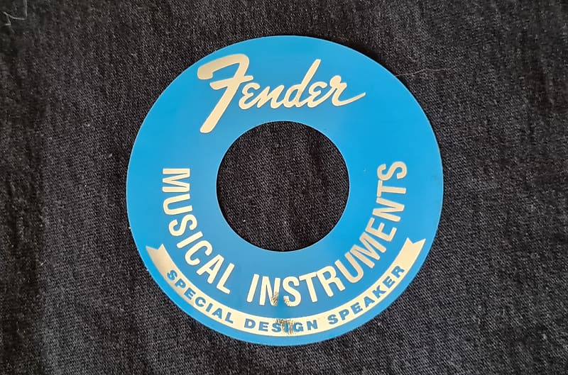 Fender Speaker Label sticker Blue & Chrome 2"5/8 (68mm) NEW | Reverb