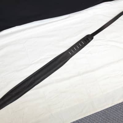 DEAN Padded Black Leather Wings Logo GUITAR Strap NEW - Logo | Reverb